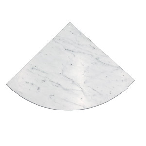 Jusmioke 9 Inch Marble Corner Shower Shelf for Shower Room, Both Side Honed Finish, Bathroom Wall Mounted (Carrara White - 1pcs)