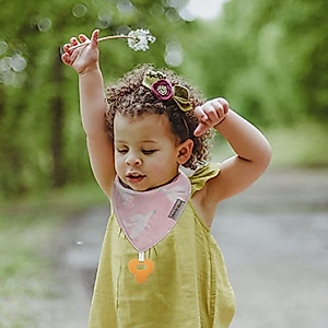 vuminbox Baby Bandana Drool Bibs 6-Pack and Teething Toys 6-Pack Made with 100% Organic Cotton, Absorbent and Soft Unisex (Multicolor)