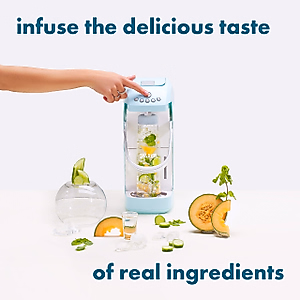 Spärkel Beverage System (White) + 2 Pack Bottles - Sparkling Water and Soda Maker - A New Way of Sparkling - Use Fresh & Natural Ingredients - No CO2 Tank Needed