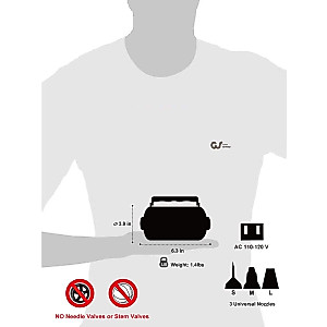 Electric Air Pump for Inflatable Pool Toys - High Power Quick-Fill Air Mattress Inflator Deflator Pump for Pool Float Raft Airbed with 3 Nozzles, 320W, 110V AC, 1.6PSI, Air Flow 26CFM