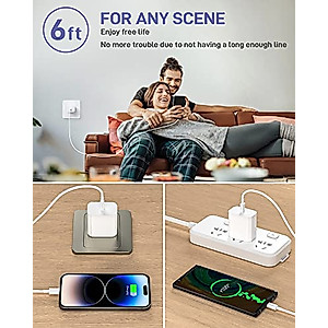 20W USB C Fast Charger for iPad Pro 12.9, iPad Pro 11 inch 2021/2020/2018, iPad Air 5th/4th 10.9 inch 2022/2020, iPad Mini 6 Generation & PD Wall Charger with 6ft USB C to C Charging Cable (2 Pack)