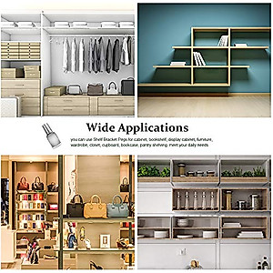 FANDAMEI Metal Nickel Shelf Pins Spoon Shaped Cabinet Support Pegs Holder (200 Packs, 5mm)