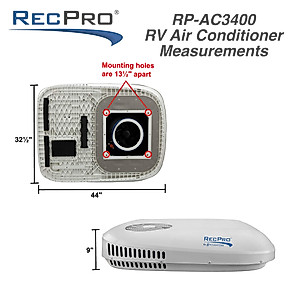 RecPro RV Air Conditioner Low Profile 13.5K Non-Ducted | Quiet AC | 110-120V | Heater and Cooling | Easy Install | For Camper, Travel Trailer, Fifth Wheel, Food Trucks, Motor Home (White)
