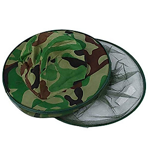 Gybai Mosquito Green Camouflage Insects net Head mesh Protection Cap Outdoor Garden Supplies