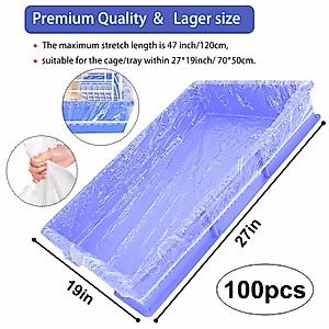 upcessory 100 pcs Disposable Cage Liners, Clear Plastic Rabbit Cage Liner Bag, Universal Toilet Film for Bunny, Hamster, Totoro, Hedgehog, Guinea Pig and Small Animals