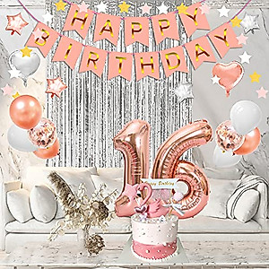 Sweet 16th Birthday Decorations for Girls 16 Birthday Decorations for Girls 16 Balloon Numbers 16th Birthday Party Decorations