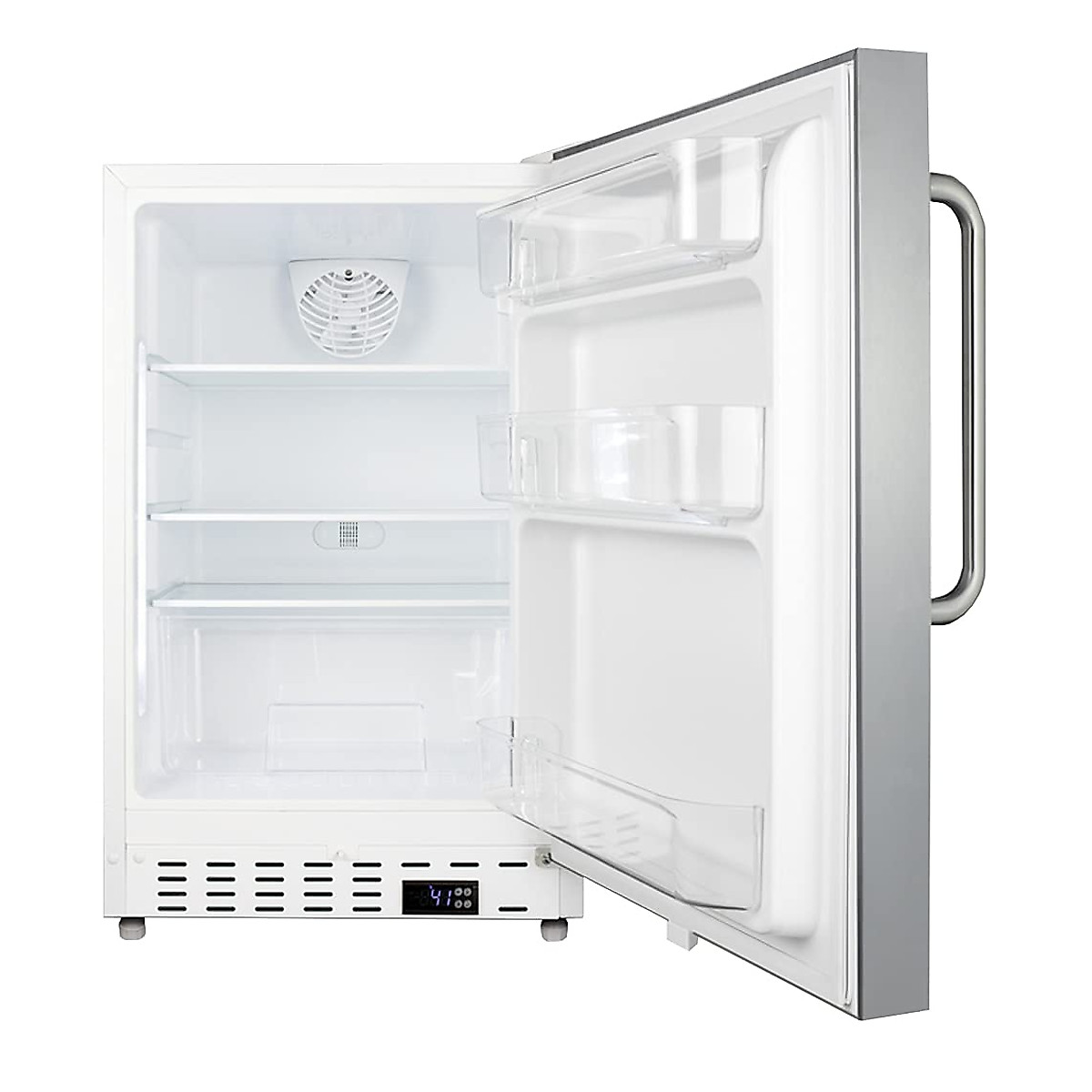 Summit Appliance ALR46WCSS 20" Wide Built-In All-Refrigerator, ADA Compliant, Adjustable Thermostat, 3.53 cu.ft Capacity, Automatic Defrost, Temperature & Open Door Alarms, Interior Light
