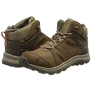 KEEN womens Terradora 2 Mid Height Leather Waterproof Hiking Boot, Brindle/Redwood, 7.5 US