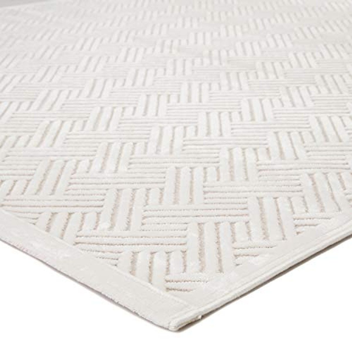 Jaipur Living Thatch 5' x 7'6" Power-Loomed Texture-Rich Geometric Area Rug, White