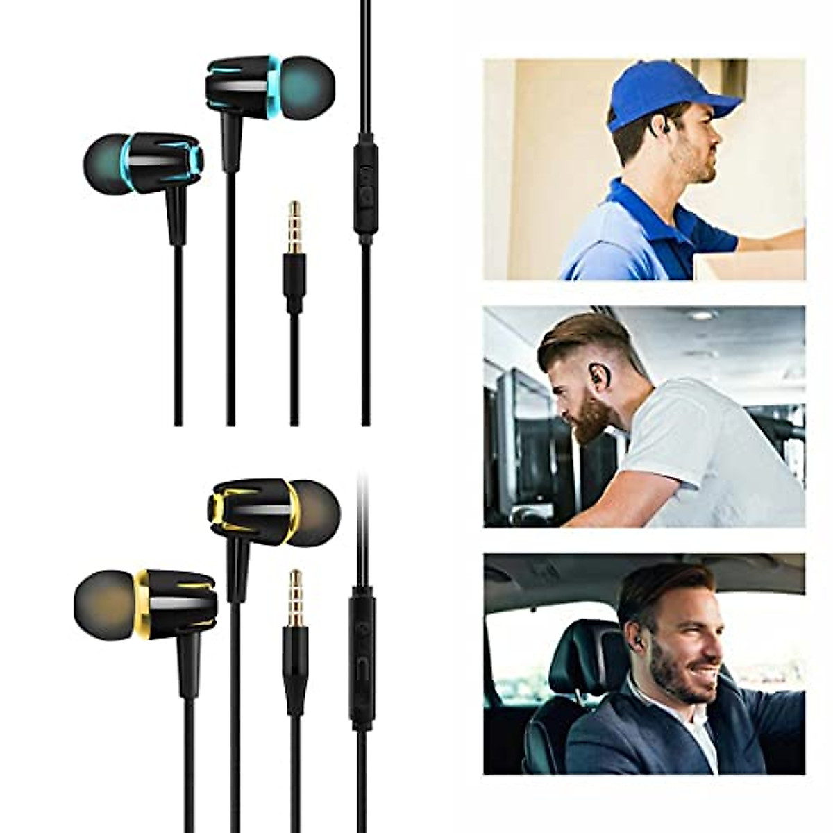 Greewen Music Gaming Headset with Mic Sports M18 3.5Mm Headphones with Subwoofer Earbuds Adjustable Volume Earphones
