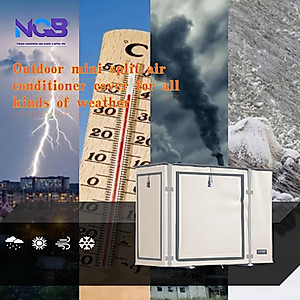 NGB Mini Split Cover for Air Conditioner Outdoor Unit,38.2 "L x17 "W x32.7"H for Ductless Air Conditioning Protected Operation Universal for Mini Split Condenser HVAC Units All Seasons.