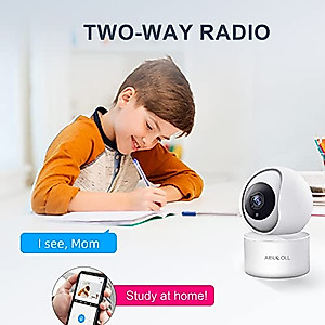 AIBUCOLL WiFi Monitor Indoor Home Security Camera- Smart Baby and Pet Monitor- Movement and Sound Detection- 1080P Camera Resolution-Night Vision Motion- Compatible with Apple and Android