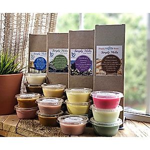 Scented Wax Melts Variety Pack - Hand Poured Natural Soy Candle Wax Melts for Warmers, 6 Resealable Cups (2.2 Ounces Each, 13.2 Ounces Total),Up to 40 Hours of Scent Throw Per Quarter Cup (Sweets)