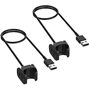 Threeeggs Compatible with Fitbit Charge 4 Charger, Replacement USB Charging Cable Cord for Charge 4 / Charge 3 Smartwatch 55cm/1.8ft (2)
