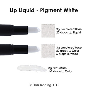 TKB Lip Liquid Color|Liquid Lip Color for TKB Gloss Base, DIY Lip Gloss, Pigmented Lip Gloss and Lipstick Colorant, Made in USA (1floz (30ml), Pigment White)
