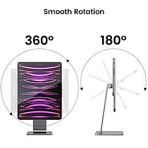 INVZI MagFree Pro Magnetic iPad Stand, Adjustable Rotatable Floating Magnetic iPad Pro Stand Holder for iPad Air 11" M2 (2024), iPad Pro 11 Inch 1st/2nd/3rd/4th Gens, iPad Air 4th, 5th