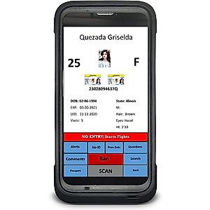 ID Scanner - Drivers License and Passport Scanner and Reader - Age Verification and Customer Management - Quantum Edge V3 Includes Handheld Scanner, Outer Carry Case, & Accessories