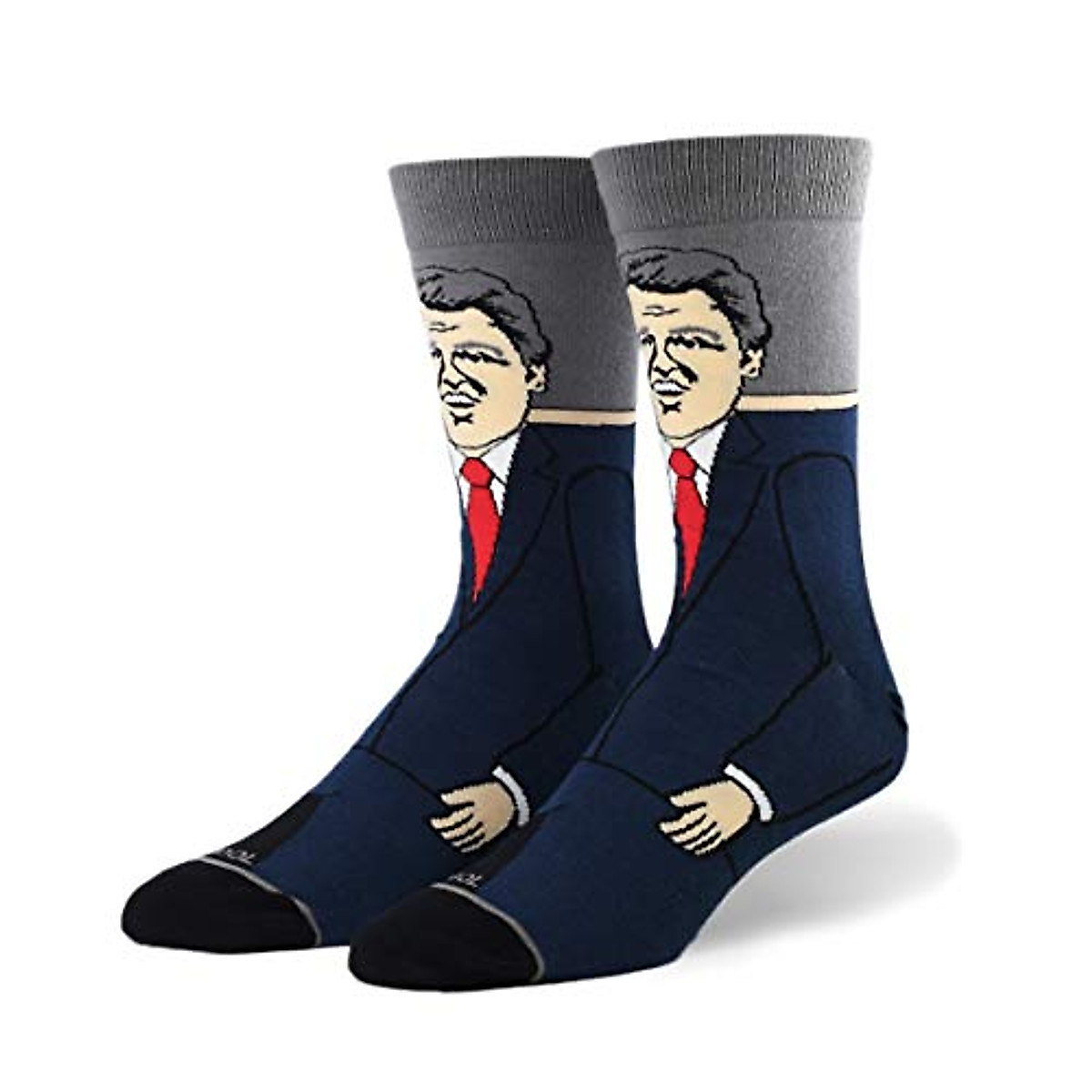 Cool Socks Novelty Crew Socks Men's Women's, Bill Clinton, Graphic Print, Large