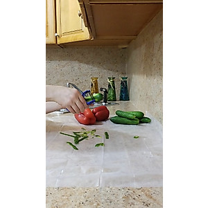 eDayDeal Disposable Counter Liners- Pack of 25 Plastic Kitchen Counter Covers for Easy Cleanup After Food Prep- Foldable, Versatile Kitchen Countertop Protectors- Top Time Savers