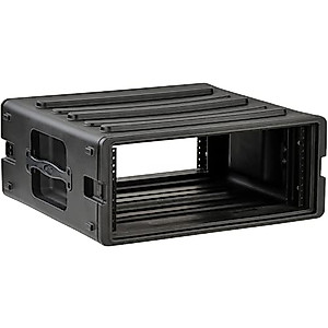 SKB Cases 4U rSeries Standard Roto Molded LLDPE Rack with Flush Carry Handles and Non-Slip Rubber Feet, Includes Rack Mount Screws