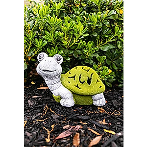 VP Home Lazy Turtle with Flocked Shell Solar Powered LED Outdoor Decor Garden Light - Great Addition for Your Garden, Solar Powered Light, Suitable for Outside Patio Lawn Gifts