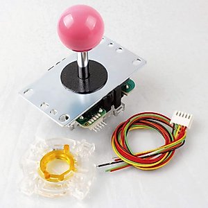 Sanwa GT-Y Octagonal Gate + SANWA JLF-TP-8YT Original Joystick Pink - for Arcade Jamma Game 4 & 8 Way Adjustable, Compatible with Catz Mad SF4 Tournament Joystick (Pink Ball Top) S@NWA