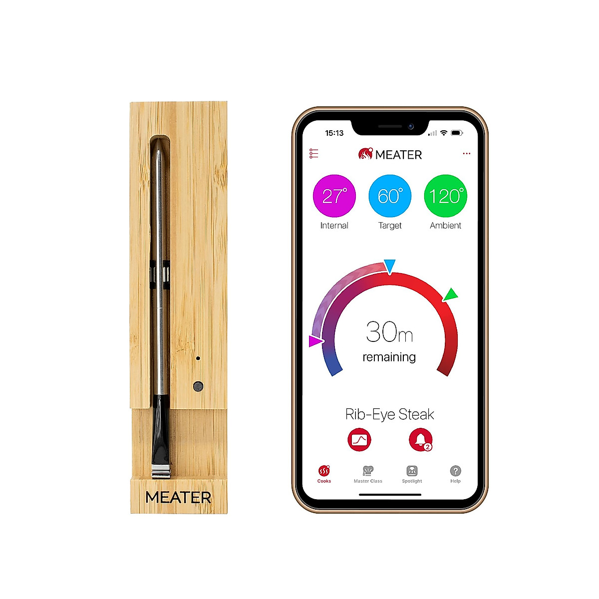 MEATER | The Original True Wireless Smart Meat Thermometer for the Oven Grill Kitchen BBQ Smoker Rotisserie with Bluetooth and WiFi Digital Connectivity