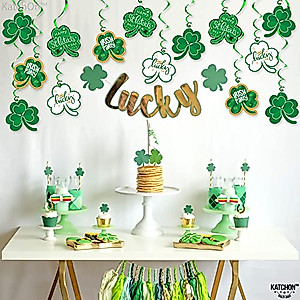 KatchOn, St Patricks Day Hanging Decorations - Pack of 30, No DIY | St Patricks Day Hanging Swirls Decorations | Shamrock Decorations | St Patricks Day Decorations | Saint Patricks Day Decorations