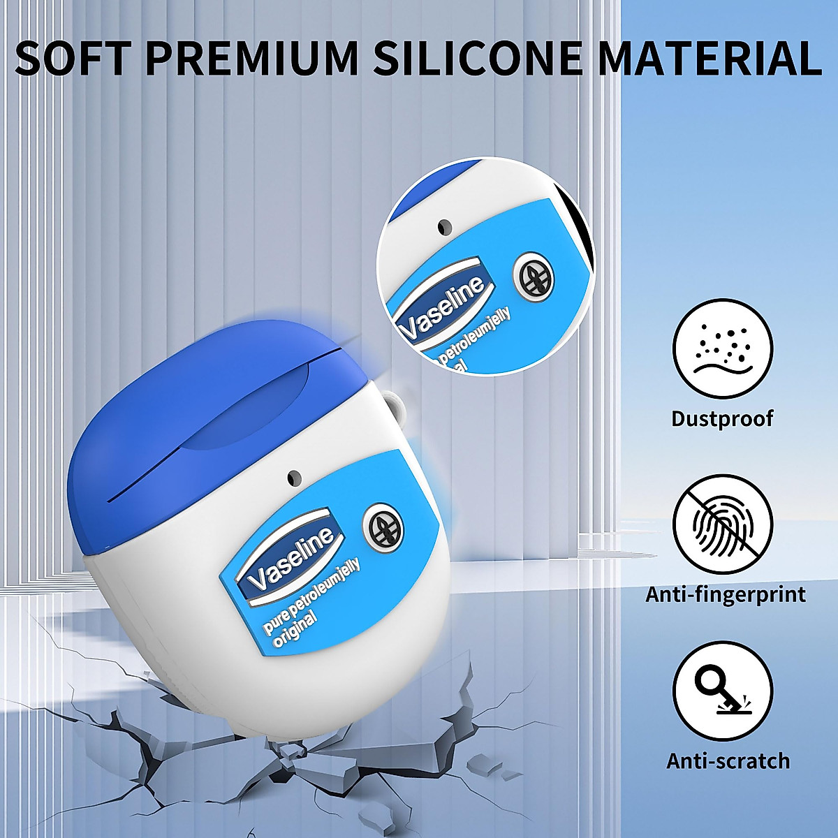 Bose QuietComfort Earbuds II Case, Cute 3D Vaselin Design Silicone Cute Cartoon Protective Headphones for Kids Girls Boys