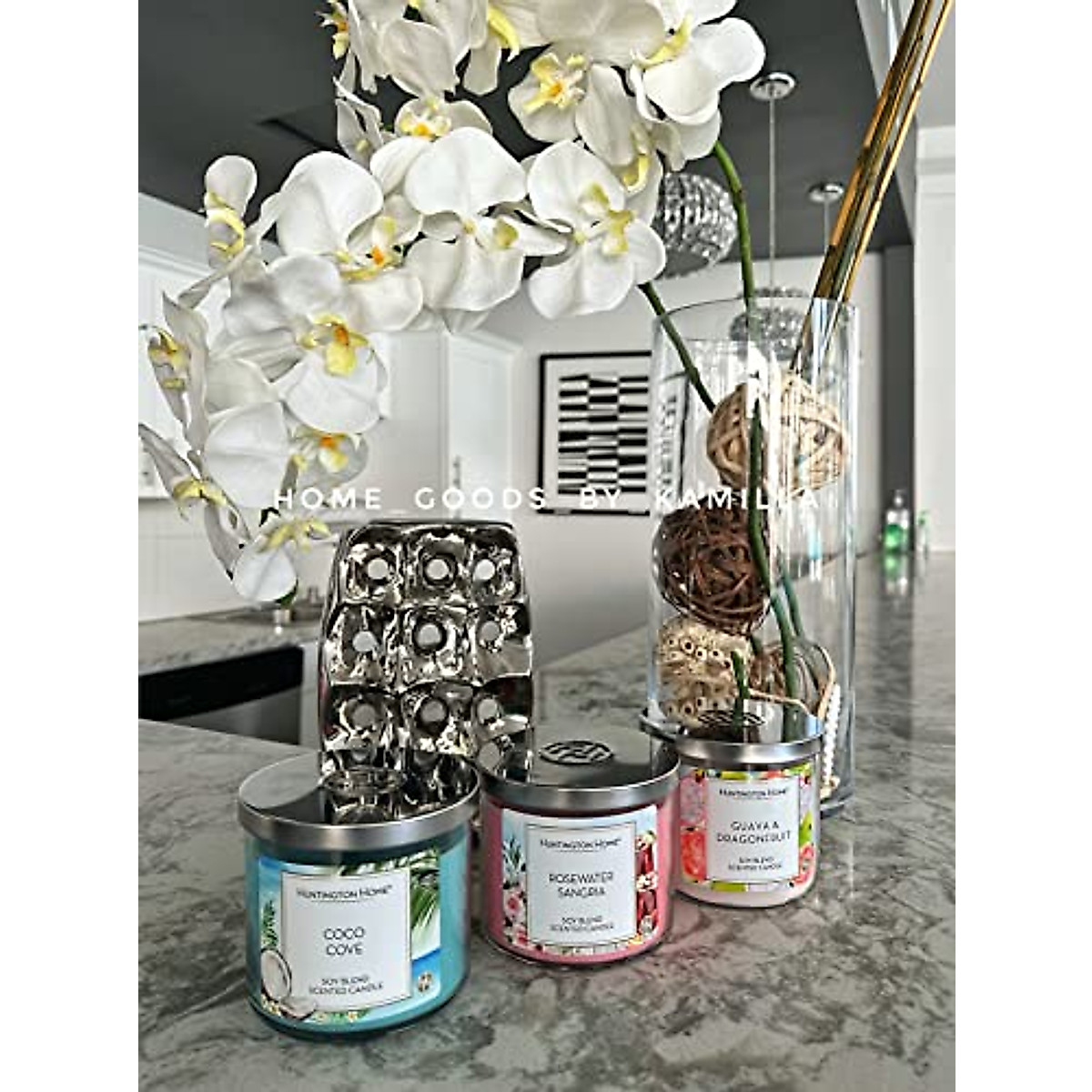 Huntington Home Soy Blend Scented Candle All Scented, 3 Wicks 45/60 Hours (Coco Cove)