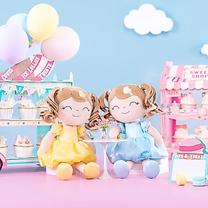 Gloveleya Baby Doll Gifts Plush Curly Girl Toys with Love 16" Azure