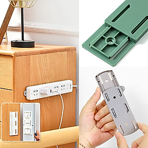 8 PCS Self-Adhesive Desktop Socket Fixer, Adhesive Punch Free Socket Holder, Power Strip Holder Fixator, Desktop mountable Plug-in Socket Fixer Holder for Desk, Wall, WiFi Router, Paper Towel Box