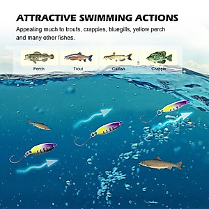 Goture Fishing Spoons Lures,Metal Spoon Trout Lures,Mini Fishing Jigs, Long Distance Casting Fishing Lures for Trout Bass Crappie Pike Saltwater Freshwater, Jigging Spoons with Fishing Tackle Box