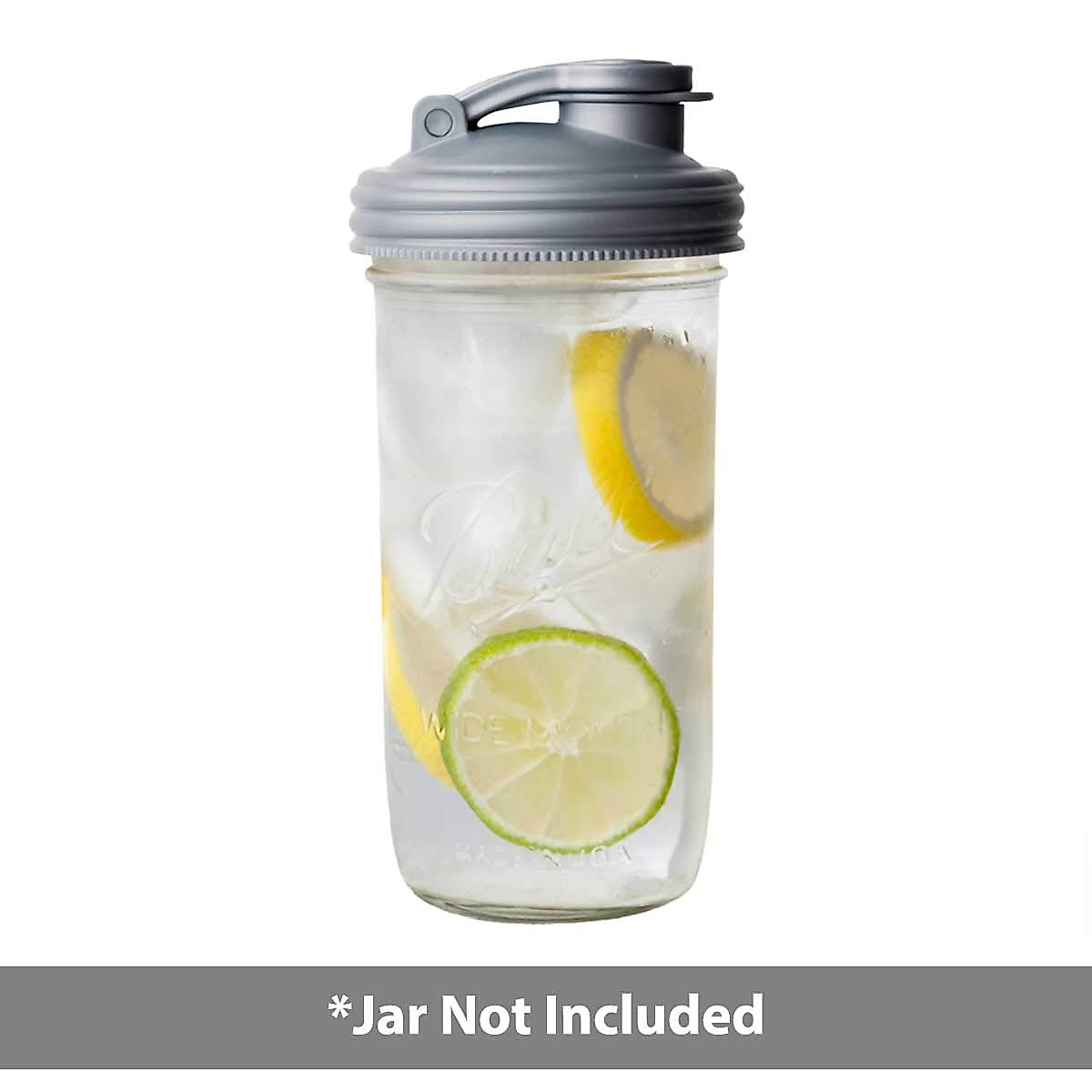 reCAP Mason Jars Pour Lid | Wide Mouth | Multi-Color | Leak-Proof Seal | 4-Pack | USA Made Mason Jar Accessories | Jar not Included