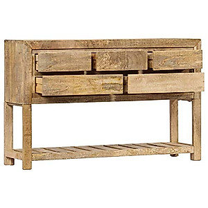 Sideboard Buffet Server Storage Cabinet Console Table Home Kitchen Dining Room Furniture Entryway Cupboard with 5 Drawers and 1 Shelf, 47.2"x11.8"x29.5" Solid Mango Wood