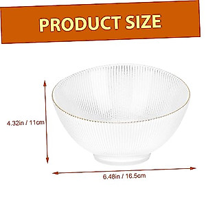 VOSAREA 1pc Fruit Salad Bowl Mini Glass Bowls Ceramic Soup Bowl Fruit Containers Porcelain Serving Bowl Trifle Bowl Modern Salad Dinner Bowl Home Salad Bowl Household Fruit Bowl Crystal