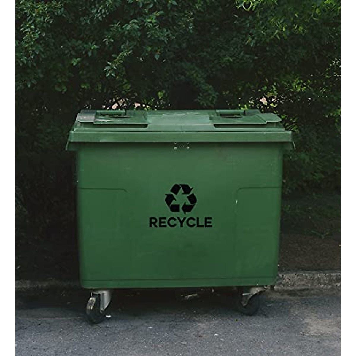 Ignixia Recycle Symbol Sticker Decal to Organize Trash cans/Garbage containers, Recycle Sign Decal Plotter Cut Vinyl Outdoor Recycle Containers (Black, 10 X 7) Inches Large (Pack of 02)