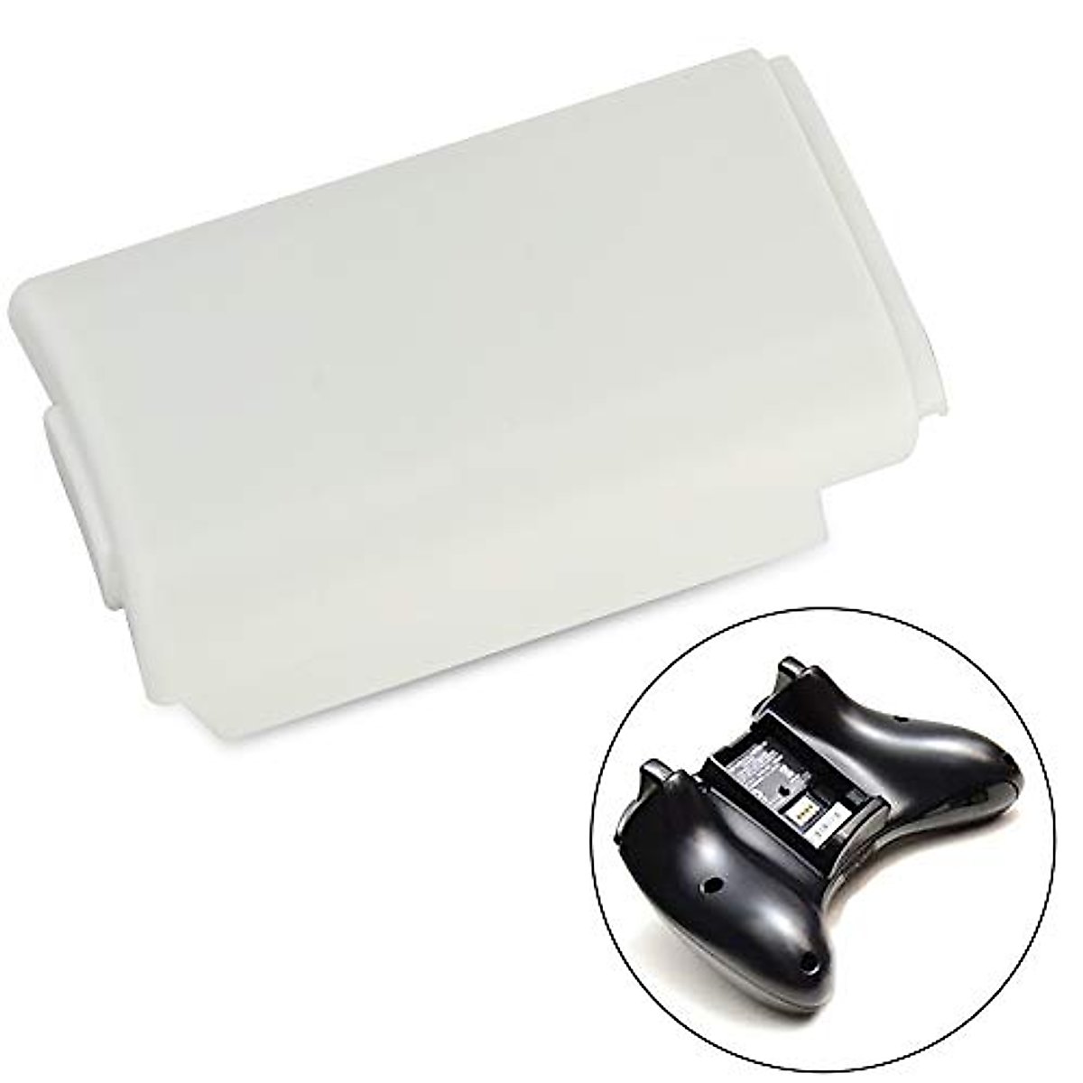 Battery Cover, Shell Case Cover Kit Anti-Abrasion Oil Injection Process Easy to Install for Game Console Controller(White)