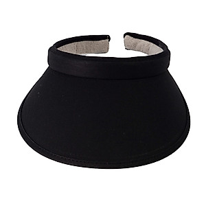 TopHeadwear Sports Cotton Twill Clip-On Tennis Golf Sun Visor 3.5 Inch Wide Brim, 2 Pack Black