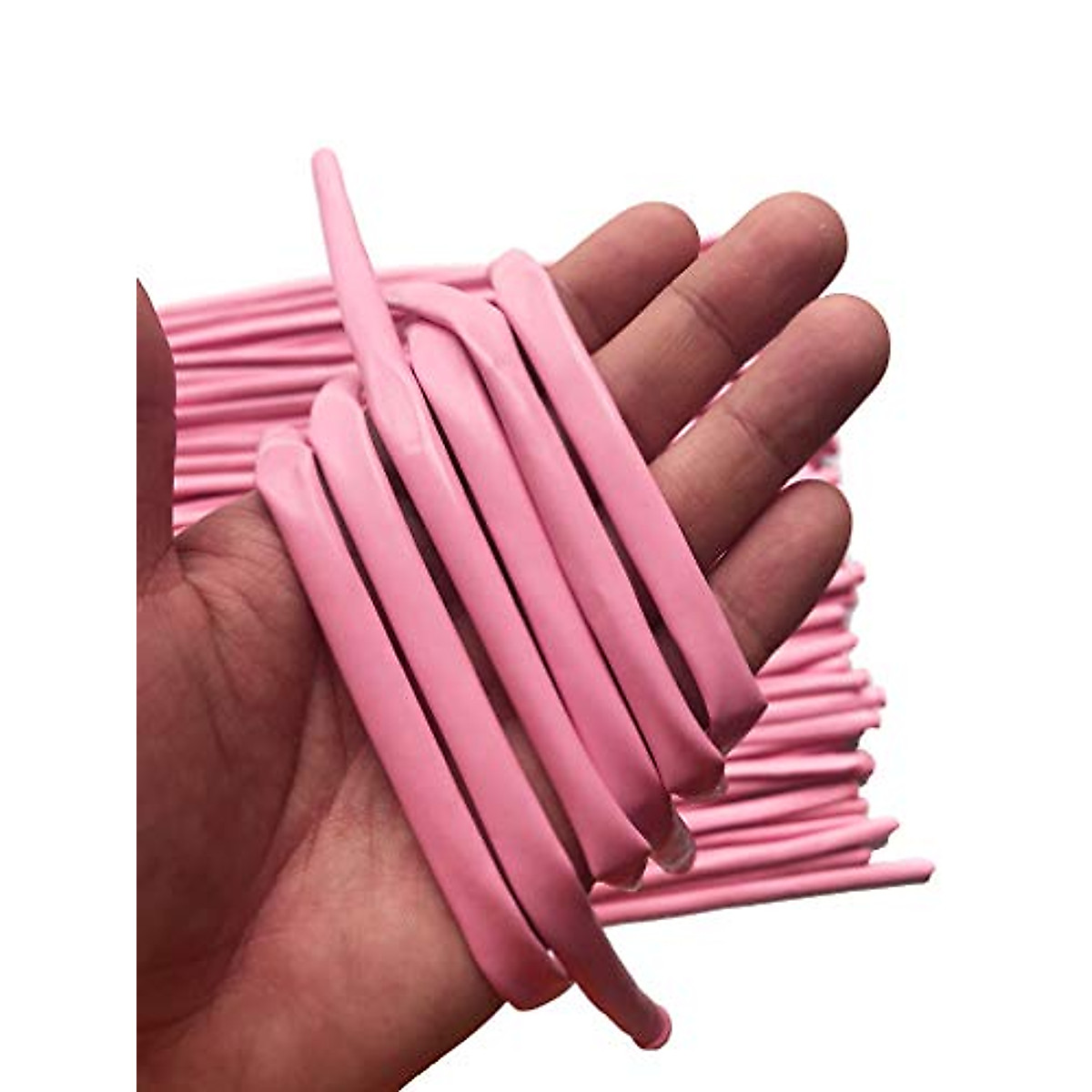 Carykon 100 PCS Thickening Latex Long Twisting Magic Balloons Solid Color Twisting Balloon for Animals (Pink)