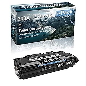 1-Pack (Black) Compatible 3500 3500n 3550 3550n Printer Toner Cartridge High Capacity Replacement for HP 308A | Q2670A Toner Cartridge