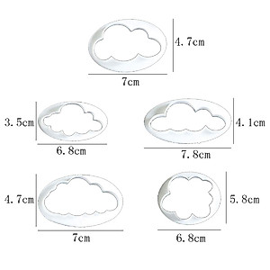 13Pcs/Set Hot Air Balloons & Cloud Fondant Cutter Set, Hot Air Balloons Plastic Cookie Cutter Mold for Baby Shower Cake Topper Decorating Sugar Craft Polymer Clay Cutters