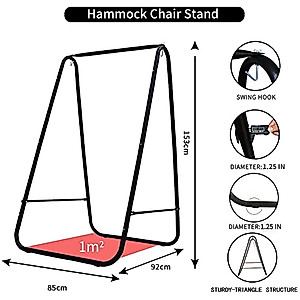 Hammock Chair with Stand,Hammock Chair Stand with Hanging Swing Chair Included,Weather Resistant Hammock Stand Max 450 Lbs,Saving Space Swing Stand for Indoor Outdoor Patio Yard(Green) Patented