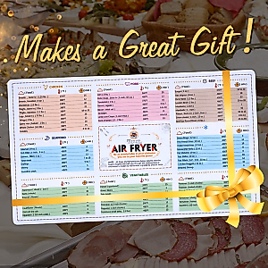 Air Fryer Magnetic Cheat Sheet Cookbook Cooker Accessories Magnet Cooking Times Chart Quick Reference Guide for 66 Common Prep Functions