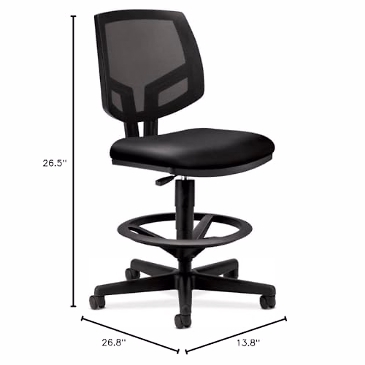 HON 5715SB11T Volt Series Mesh Back Adjustable Leather Task Stool, Black