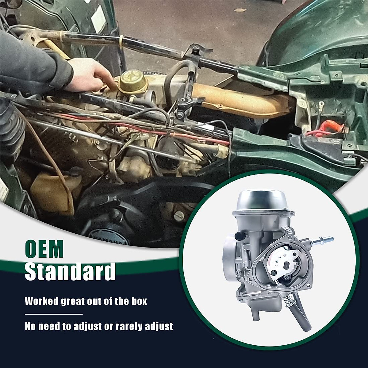 YFM600 Carburetor Carb Kit for Yamaha Grizzly 600 660 YFM600 YFM660 with Fuel Switch Valve Petcock ATV Carb