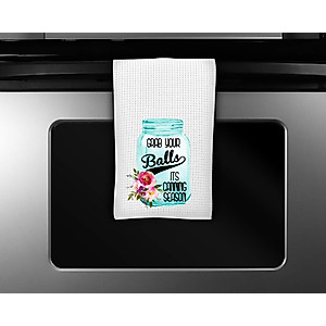Funny Dish Towel, Grab Your Balls Its Canning Season Waffle Weave Towel