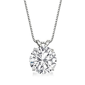 Ross-Simons 3.00 Carat CZ Solitaire Necklace in 14kt White Gold. 18 inches