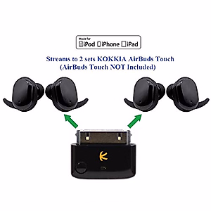 KOKKIA i10_Pro (Black) : Bluetooth Transmitter Splitter with aptX/Low-Latency aptX/FastStream/SBC codecs, Compatible with 30-pin iPod,iPhone,iPad. Compatible with AirPods. Compatible with Bose, etc.