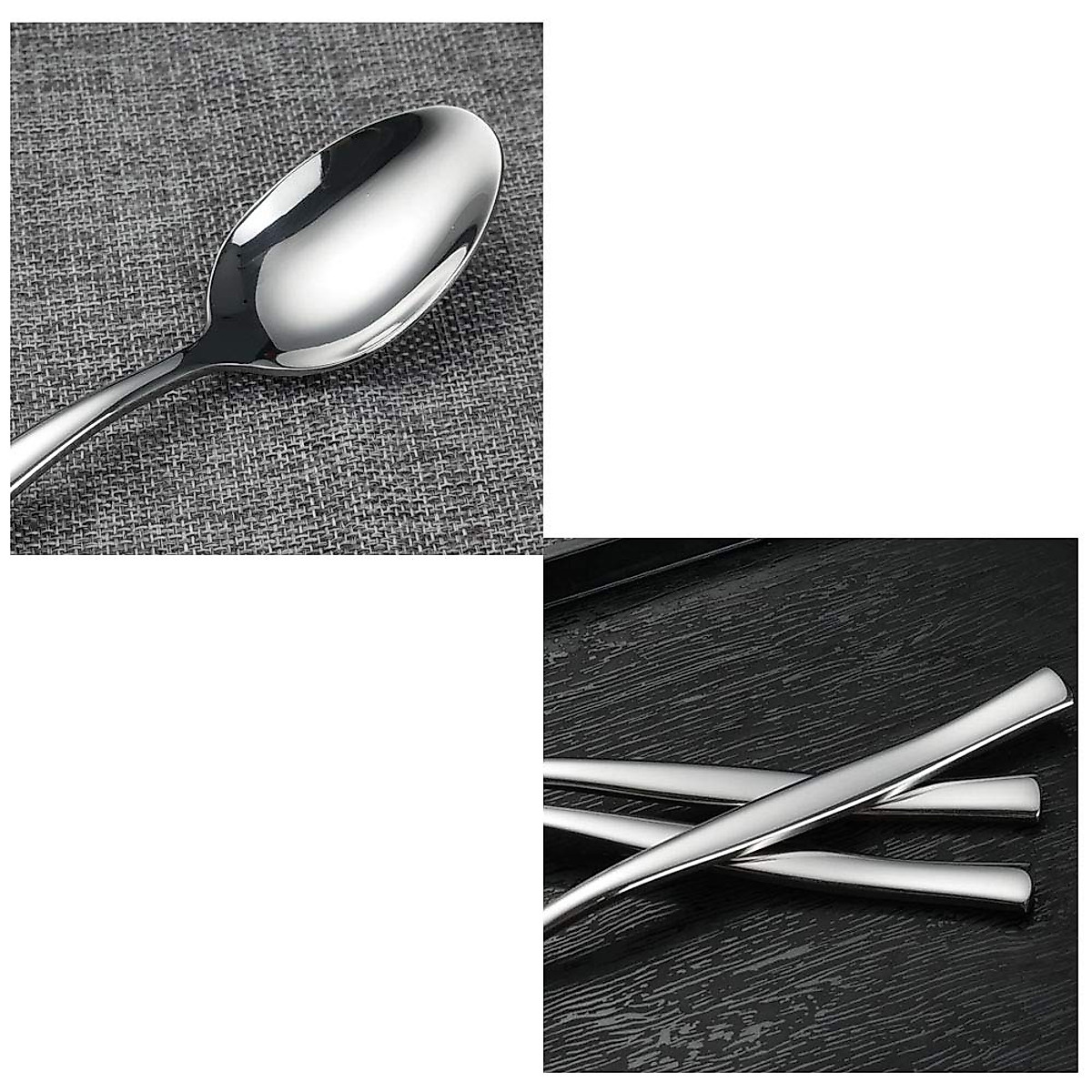 Idotry 12-Piece Stainless Steel Dinner Spoons, 7.96 Inches